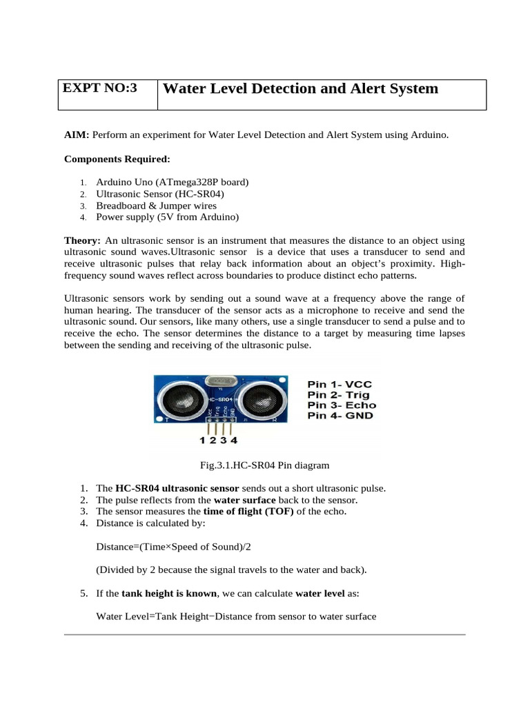 Tinkering Lab Manual-Expt No. 3 | PDF | Arduino | Ultrasound