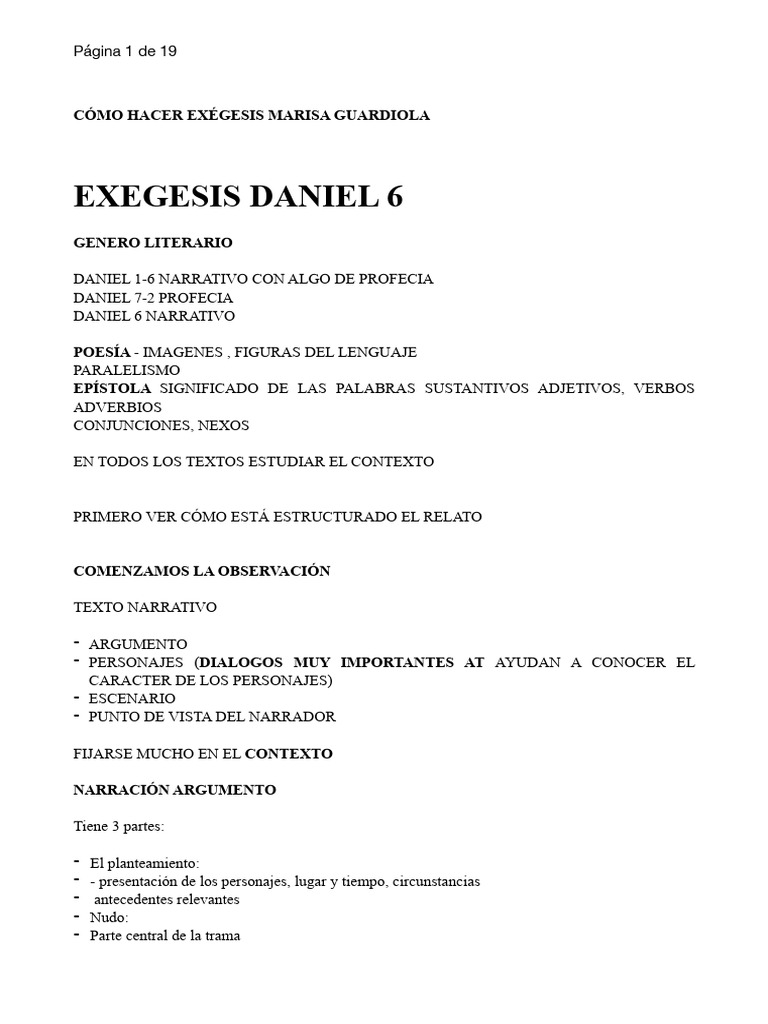 Exégesis de Daniel 6: Análisis Narrativo | PDF | Narración | Daniel ...