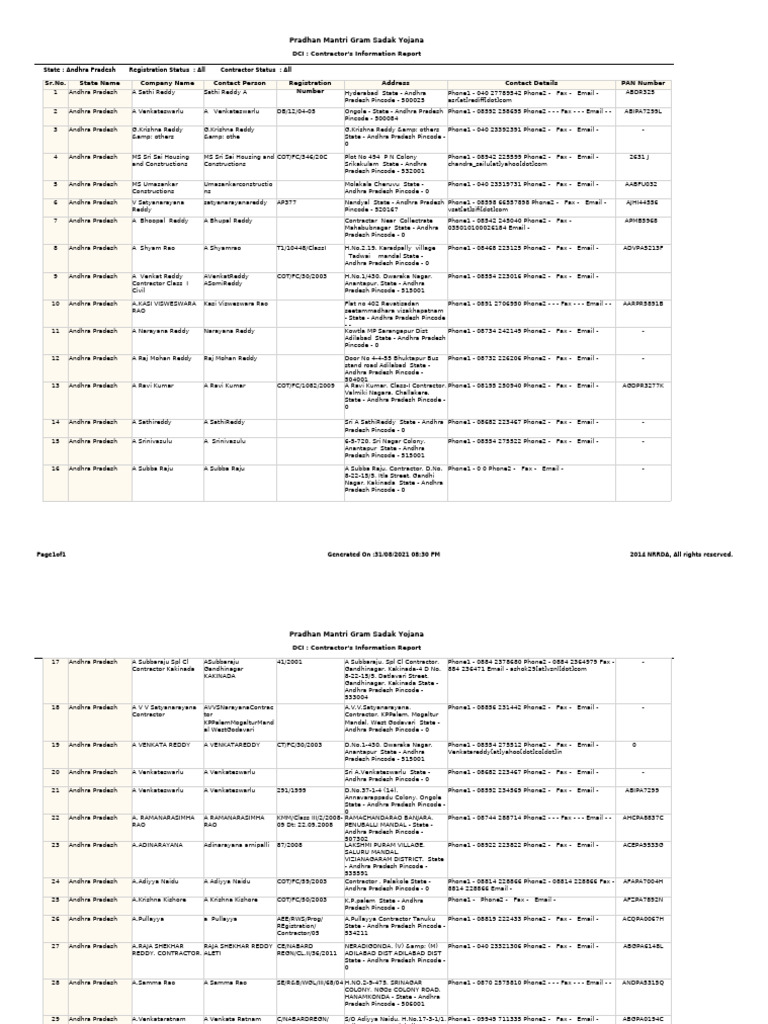 AP Contractors Information | PDF
