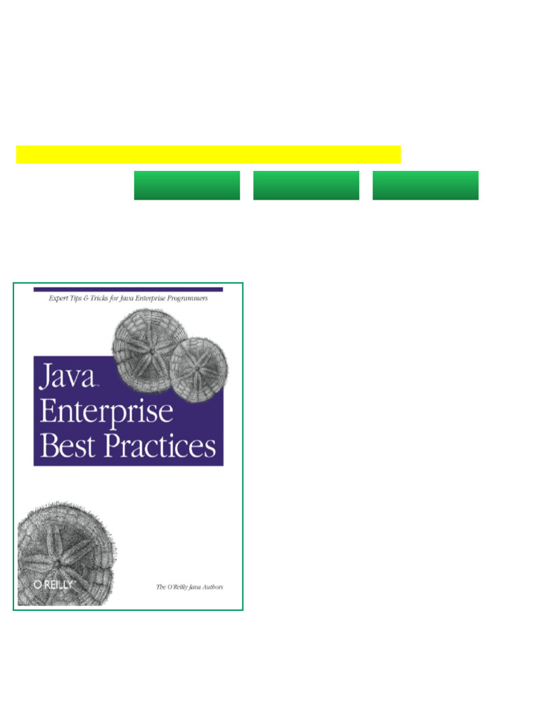Java Enterprise Best Practices 1st Edition Robert Eckstein Full Chapters Included | PDF