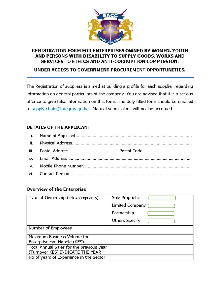 Registration Form For Agpo | PDF | Business