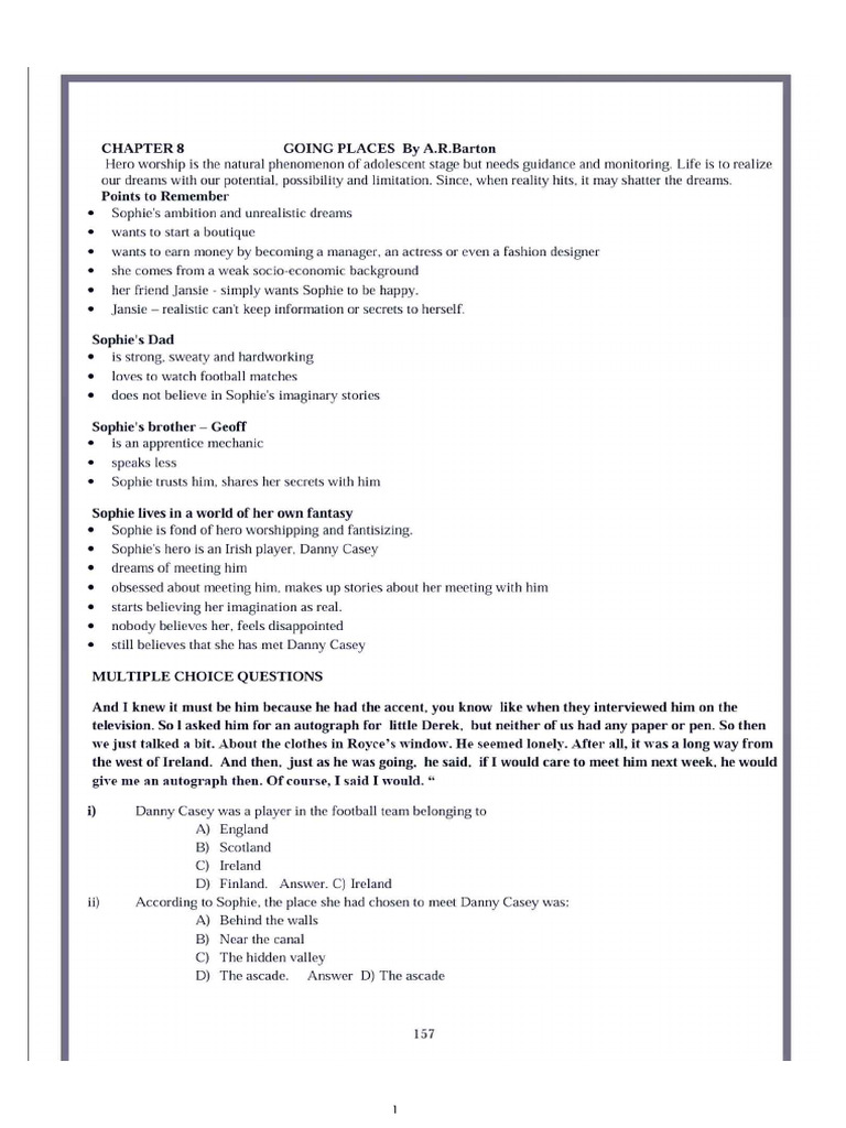Going Places - Notes | PDF