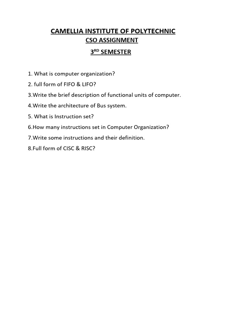 CSO Assignment | PDF