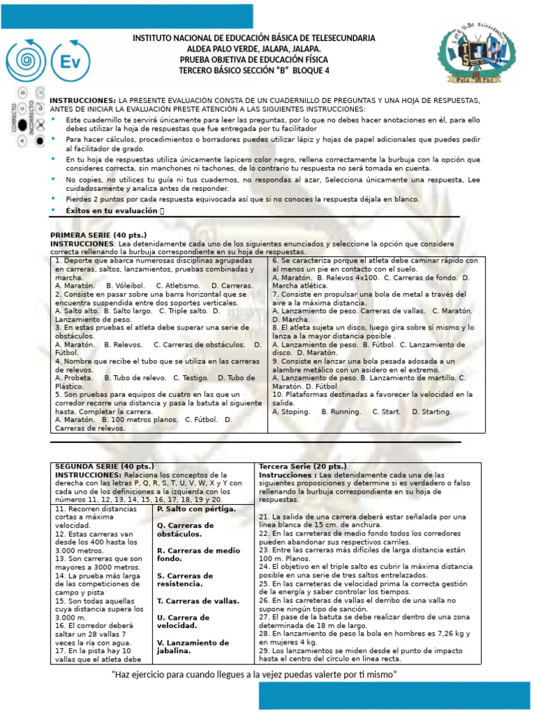 Eva EF B4 3B | PDF | Deporte del atletismo | Juegos Olímpicos de verano