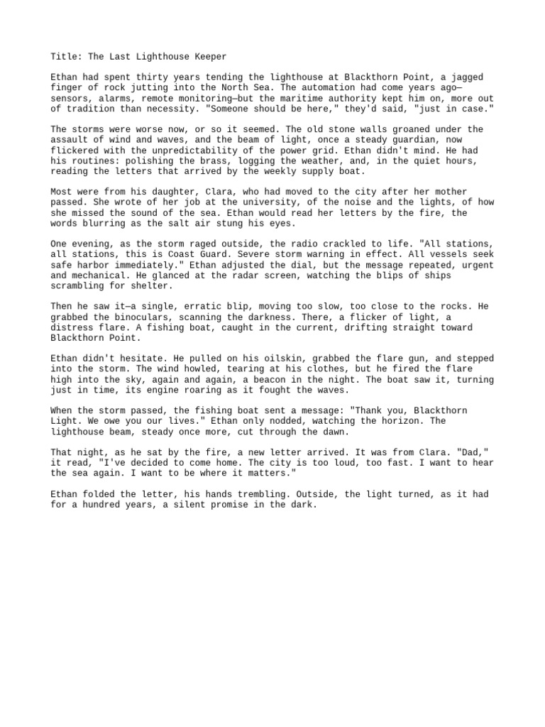 Title The Last Lighthouse | PDF