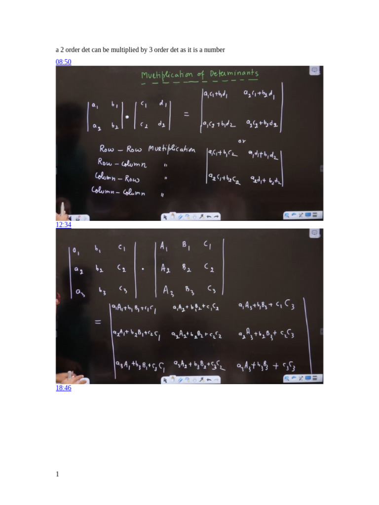 Determinants 03 ! Multiplication of Determinants | PDF