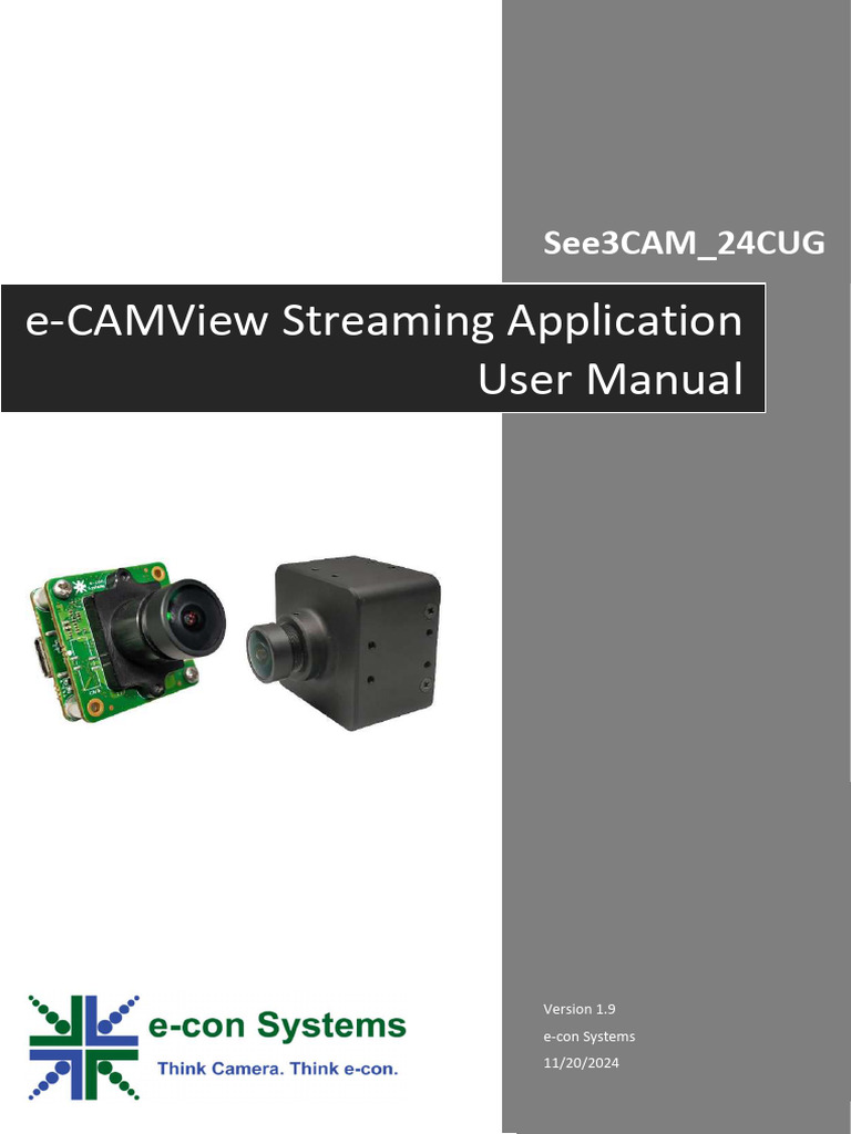 e-CAMView User Manual for See3CAM_24CUG | PDF | Camera | Usb