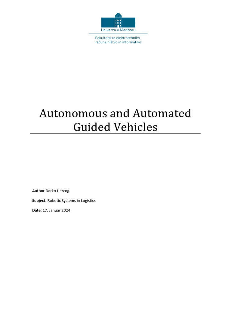 Autonomous Guided Vehicles Overview | PDF | Image Scanner | Forklift