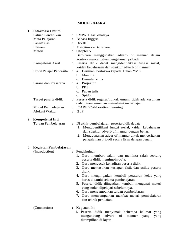 Modul Ajar 4_rifa Aulia | PDF