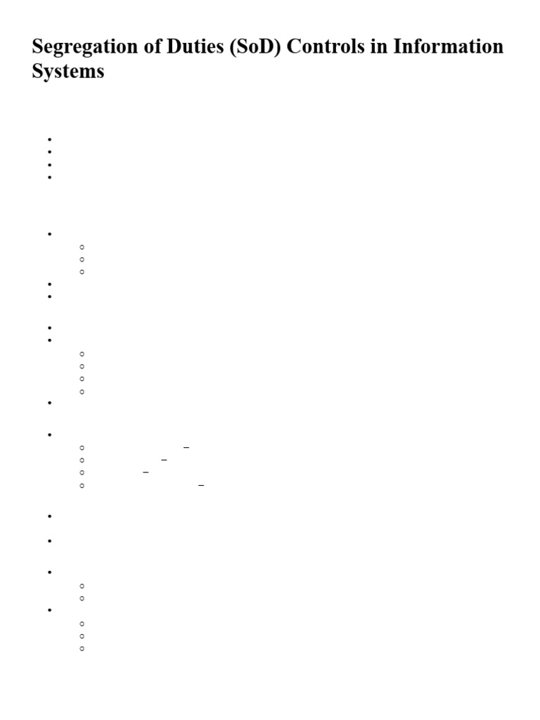 Case Study Segregation of Duties | PDF | Information Technology ...