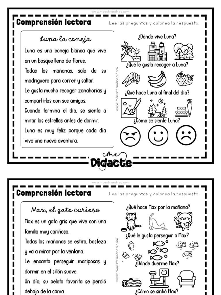 Comprension Lectora - Colorea La Respuesta | PDF