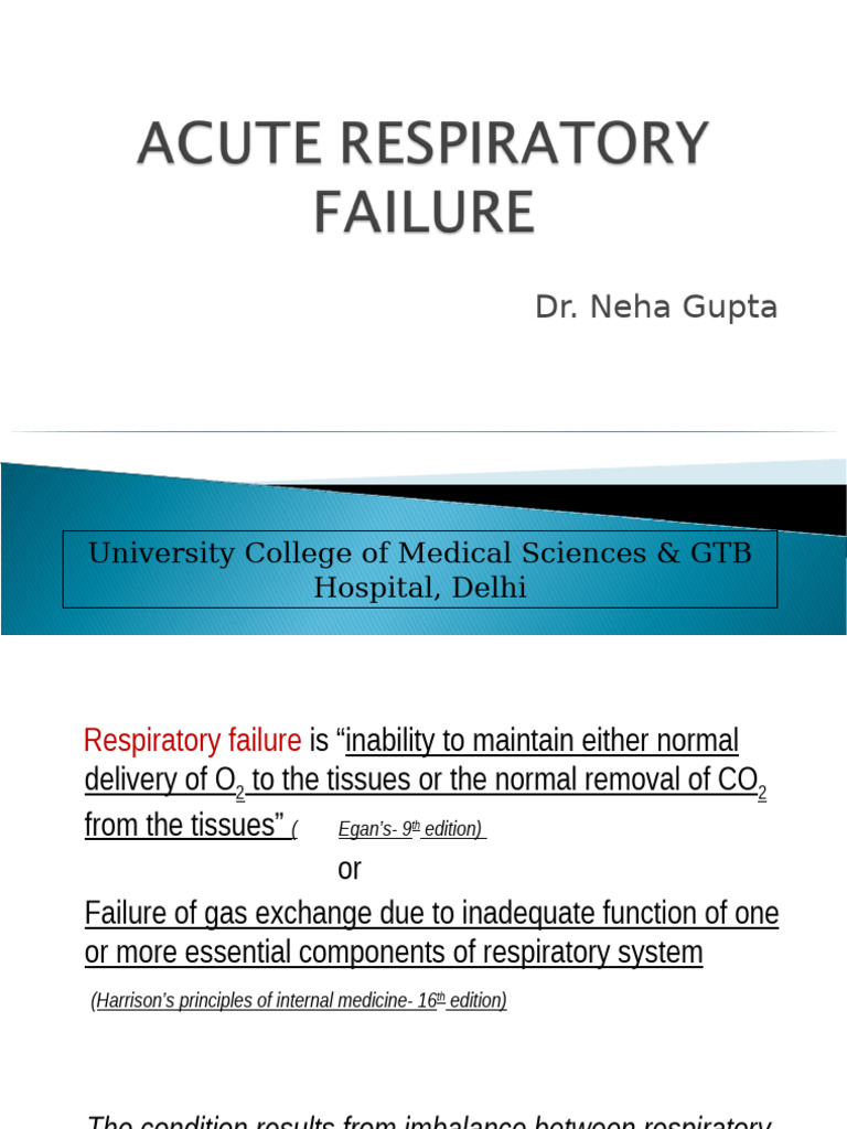 7. Acute Respiratory Failure | PDF | Human Diseases And Disorders ...
