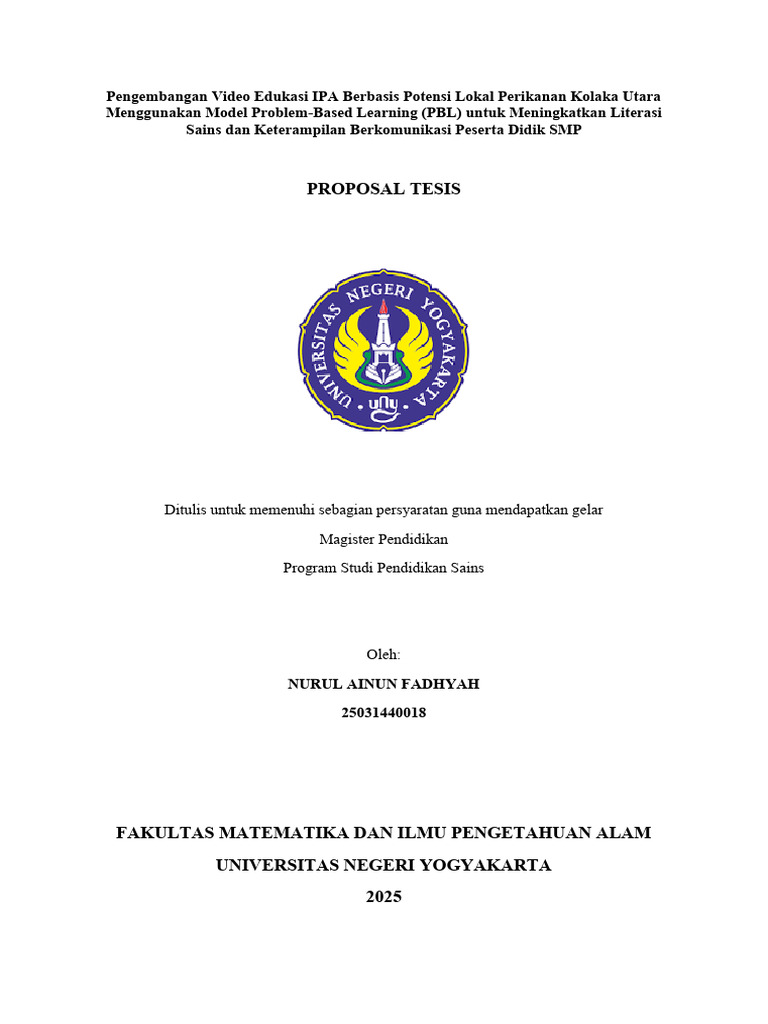 Proposal Tesis Pengembangan | PDF