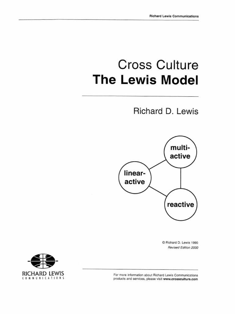 Cross Culture The Lewis Model | PDF