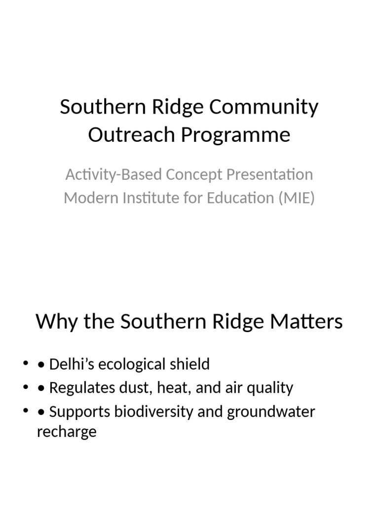 Southern Ridge Community Outreach Presentation Updated | PDF