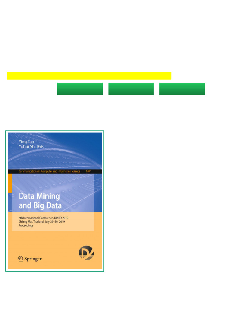 Data Mining and Big Data 4th International Conference DMBD 2019 Chiang Mai Thailand July 26 30 ...