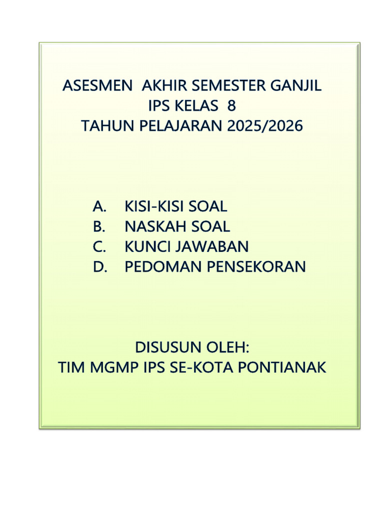 Asas Ips Kelas 8 Semester 1 2025 | PDF