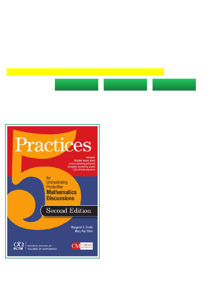 (Ebook) The Five Practices for Orchestrating Productive Mathematics Discussions by Margaret S ...
