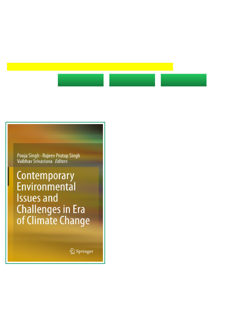 Contemporary Environmental Issues and Challenges in Era of Climate ...
