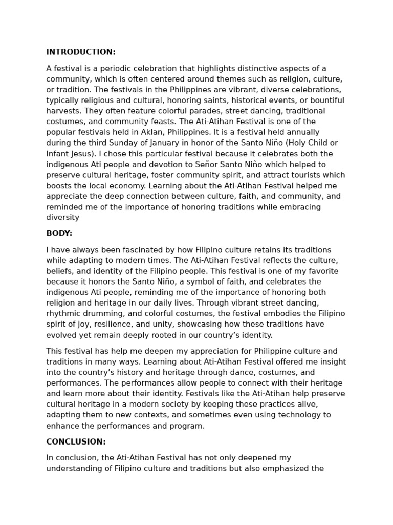 Ati-Atihan Festival: Culture & Community | PDF
