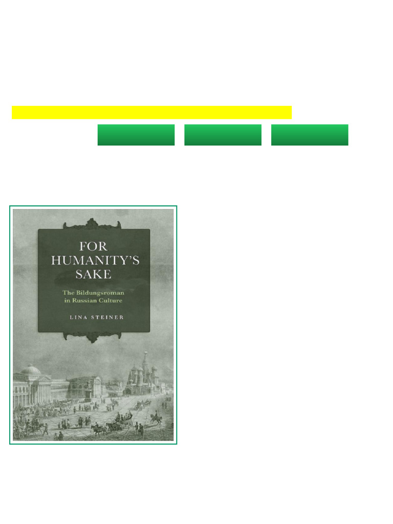 For Humanity s Sake The Bildungsroman in Russian Culture 1st Edition Lina Steiner online pdf ...