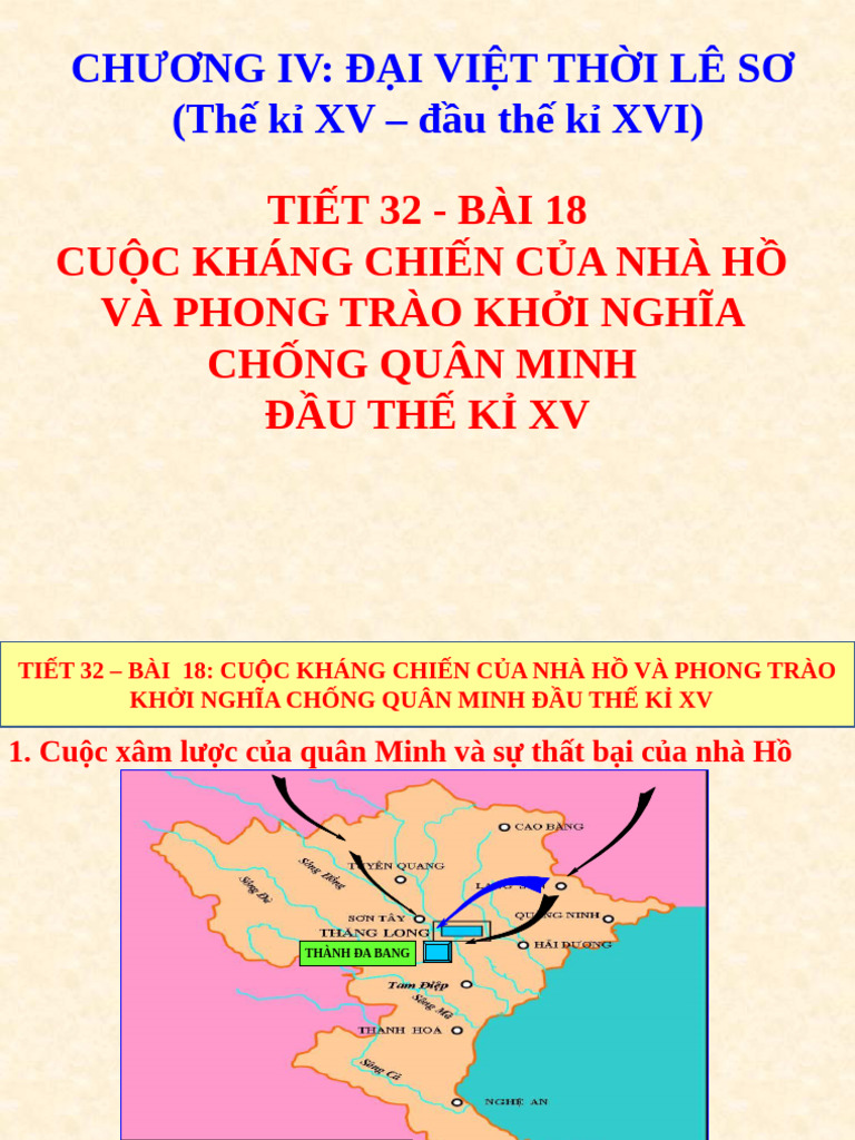 Bai 18 Cuoc Khang Chien Cua Nha Ho Va Phong Trao Khoi Nghia Chong Quan ...