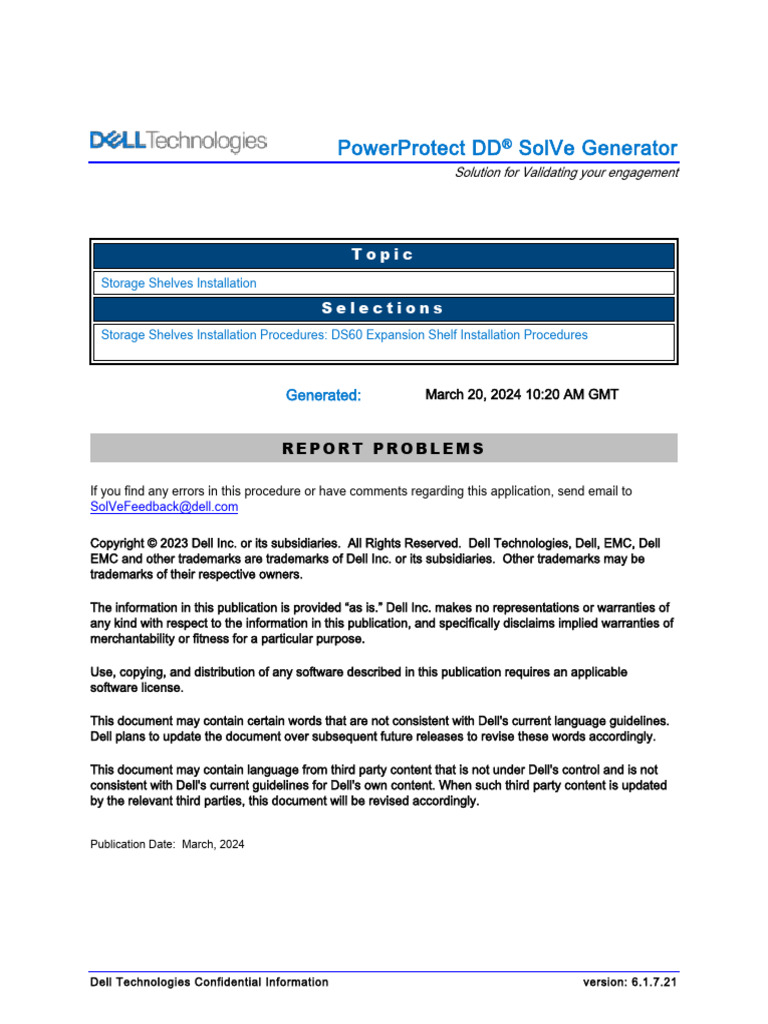 PowerProtect DD - Storage Shelves Installation-DS60 Expansion Shelf ...