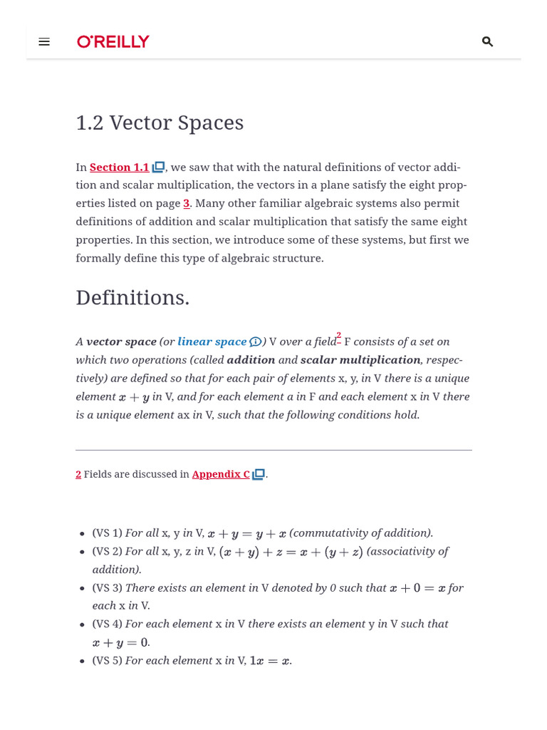 1.2 Vector Spaces _ Linear Algebra, 5th Edition | PDF | Matrix ...