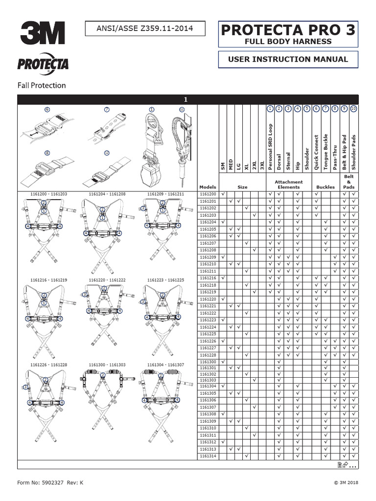 3m Protecta Full Body Harness Manual | PDF