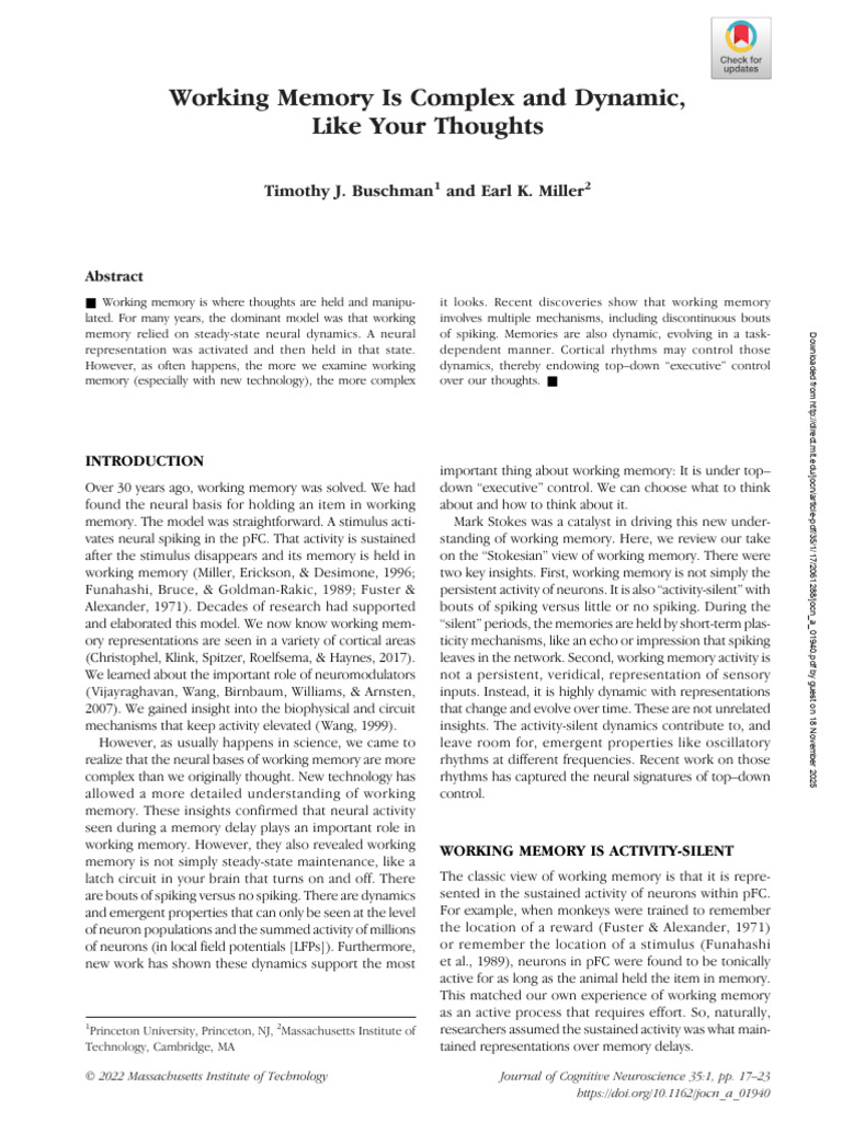 Working Memory is a complex dynamic like your thoughts_Buschman y ...