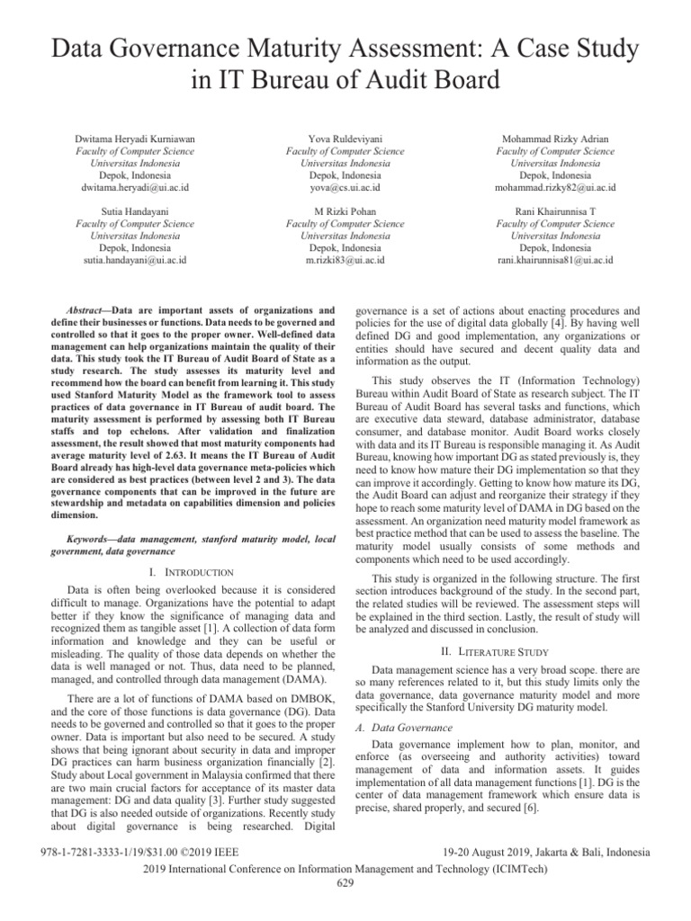 Data Governance Maturity Case Study | PDF | Governance | Metadata