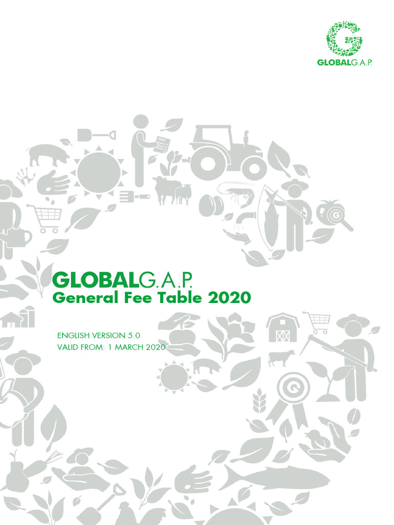 General-GG-Fee-Table 2020 V5 en | PDF | Farms | Fee