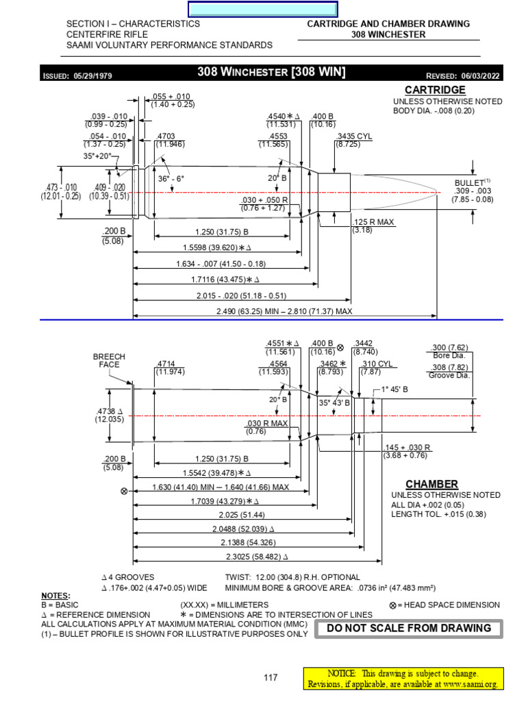308 Winchester Cartridge Specifications | PDF | Pistol And Rifle ...