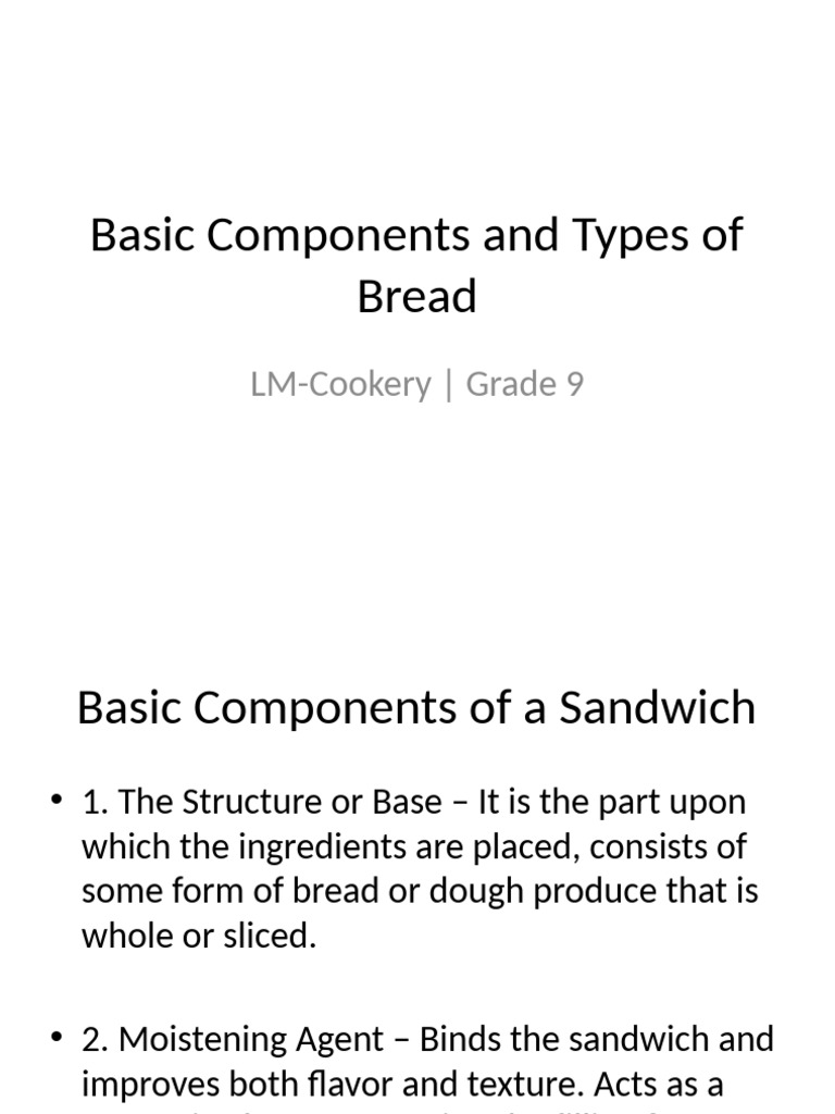 Basic Components and Types of Bread | PDF
