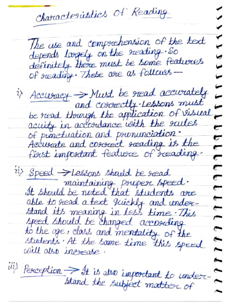 Characteristics of Reading Eng | PDF