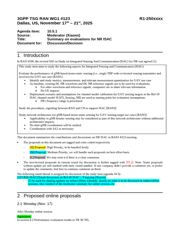 NR ISAC Evaluation Summary for UAV Use | PDF | Doppler Effect | Phase ...