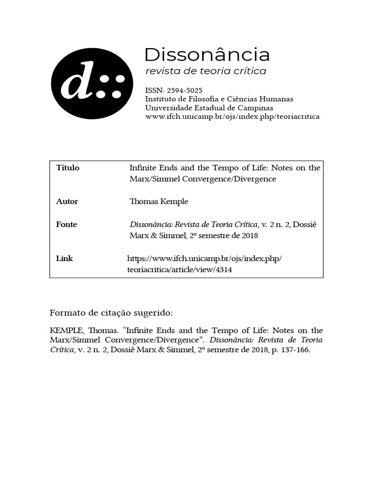 Thomas+Kemple+-+Infinite+Ends+and+the+Tempo+of+Life +Dossiê+Marx+e ...
