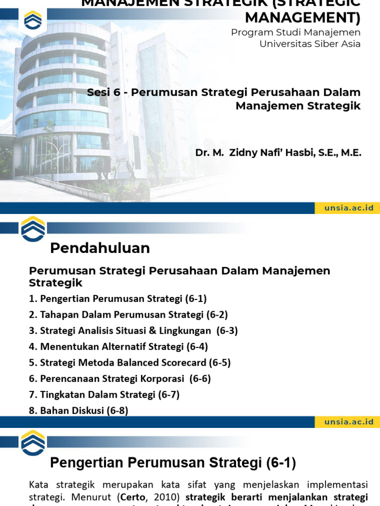 Perumusan Strategi dalam Manajemen Strategik | PDF