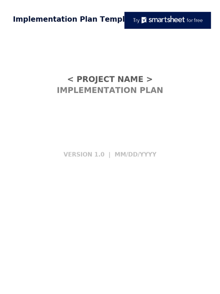 Implementation Plan Template Guide | PDF | Software | Computer Hardware