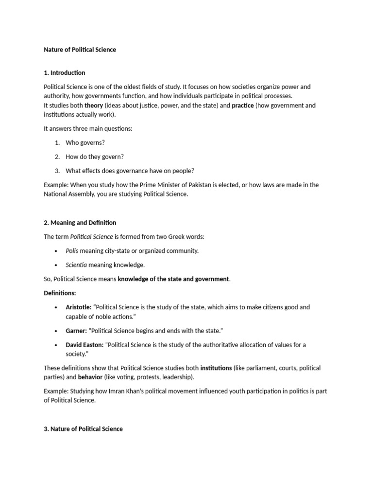 Understanding Political Science Basics | PDF | Science | Political Science