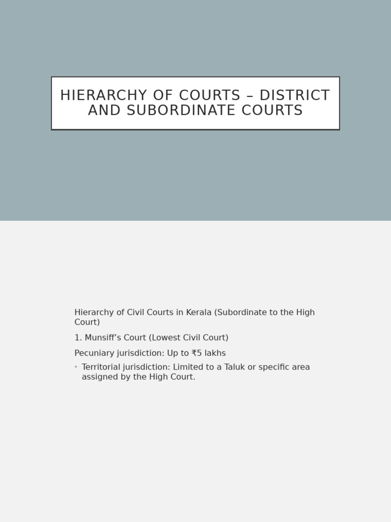 Kerala Court Hierarchy Overview | PDF