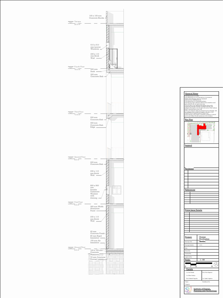 Pre-Final Studio Working Drawings - A2 - B&W #2 | PDF | Concrete | Building