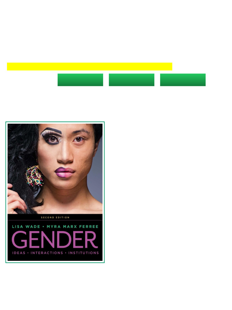 Gender Ideas Interactions Institutions 2nd Edition Wade L And Ferree M ...