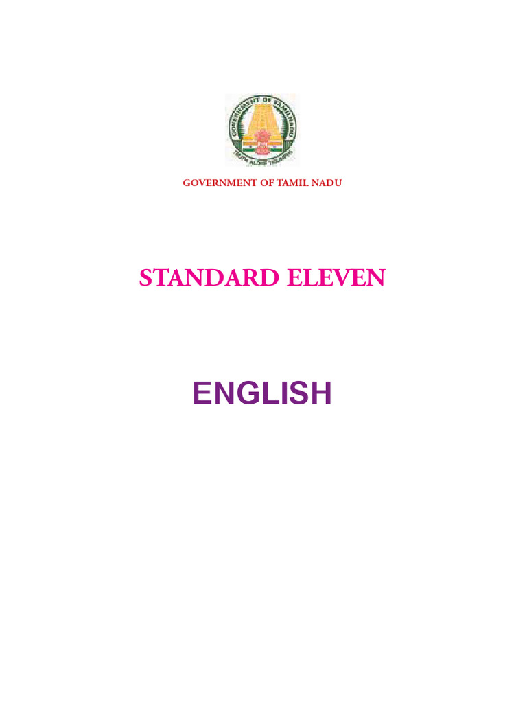 Tamil Nadu Standard Eleven English Textbook | PDF