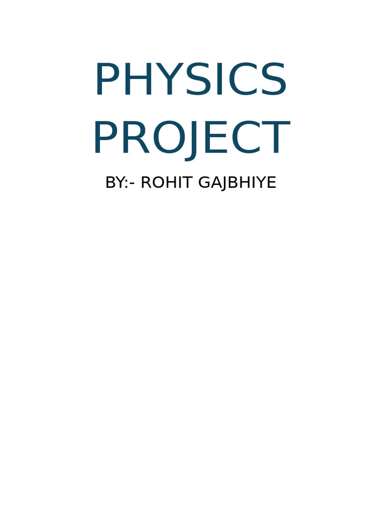 Physics Project | PDF | Refractive Index | Optics