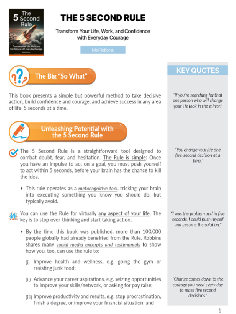 DAY 183 - The 5 Second Rule | PDF