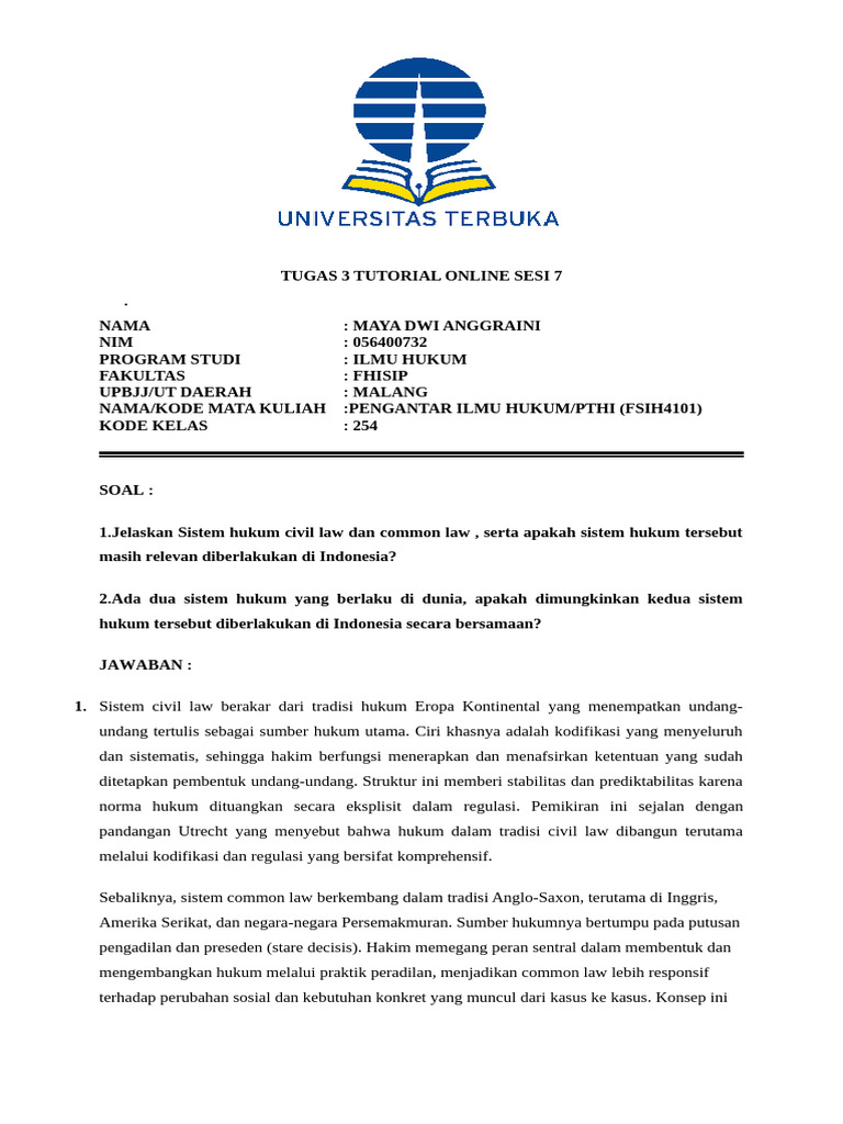 Sistem Hukum Civil Law Dan Common Law Merupakan Dua Pendekatan Utama ...