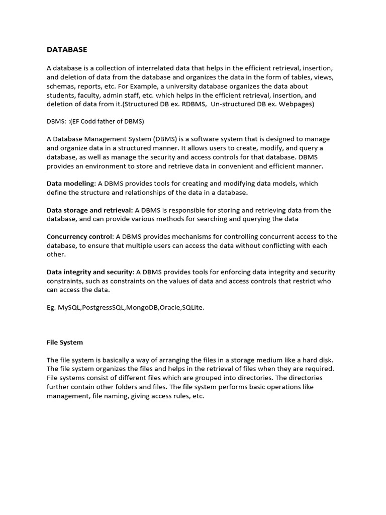 DBMS Theory | PDF | Databases | Sql