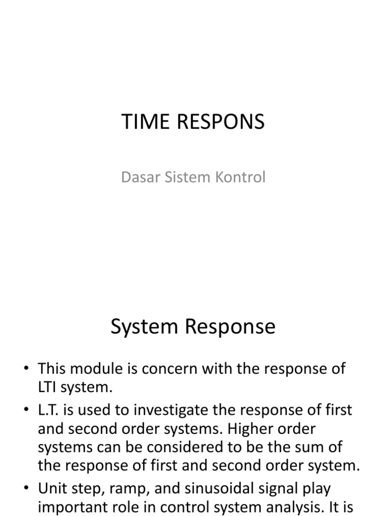 Time Respons | PDF | Signal Processing | Telecommunications Engineering