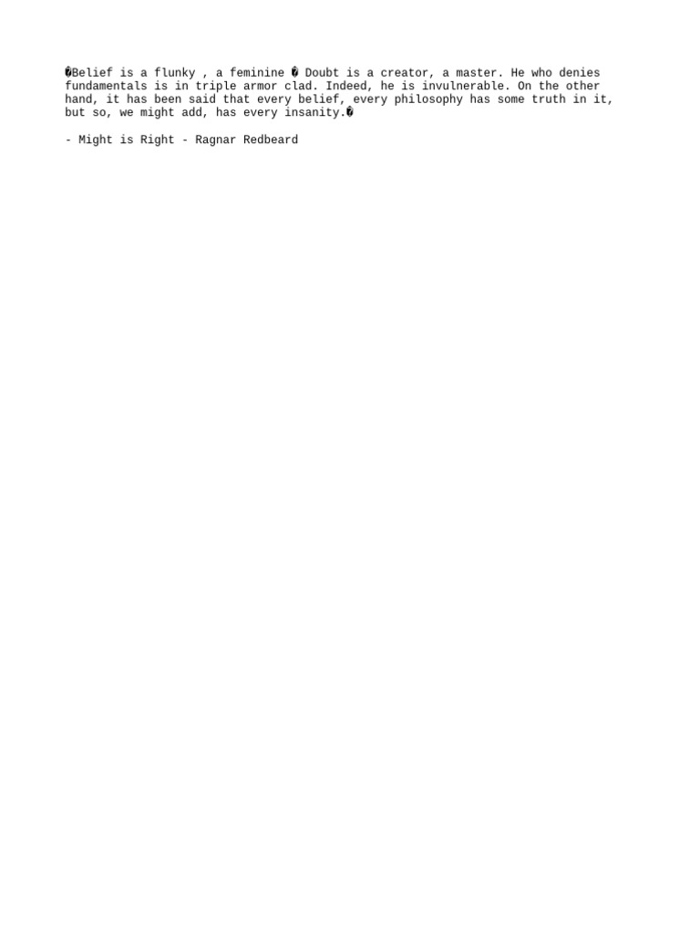 Belief Is Flunky Redbeard | PDF